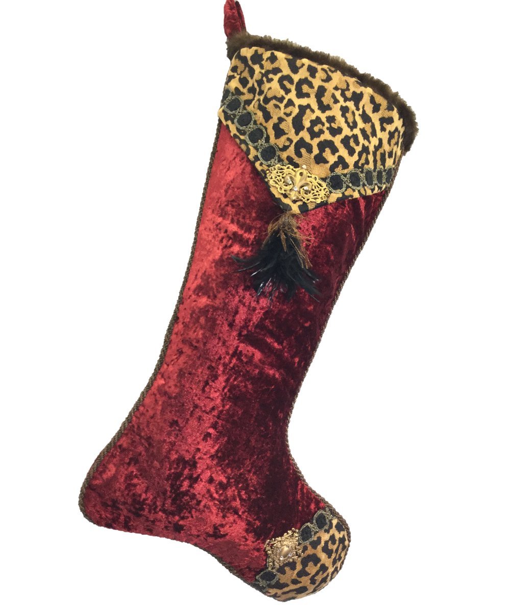 Christmas Stocking Leopard Print and Red Velvet – Reilly-Chance Collection