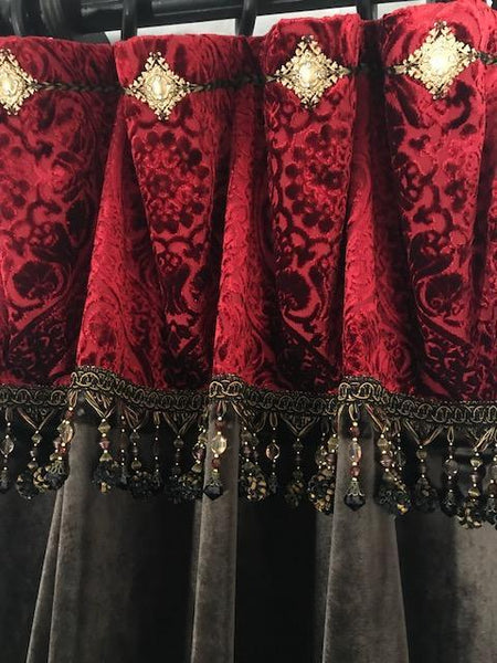 Luxury Curtain Panel Camelot Style #7 with Jeweled Embellishments ...