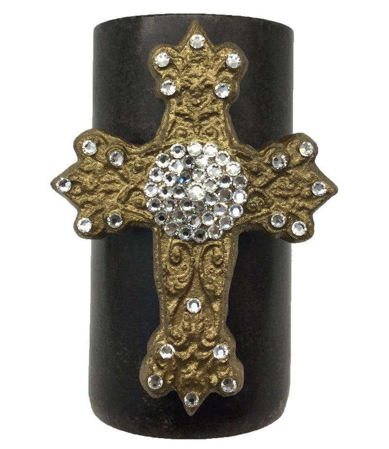 Decorative Candle 3x6 Jeweled Cross – Reilly-Chance Collection