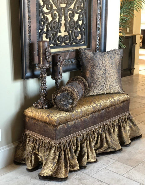 Old World Style Upholstered Bench Bronze and Gold – Reilly-Chance ...
