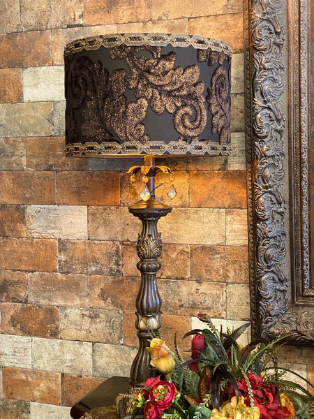 Gallery Designs Table Lamp with Crystals and Coco Lamp Shade – Reilly ...