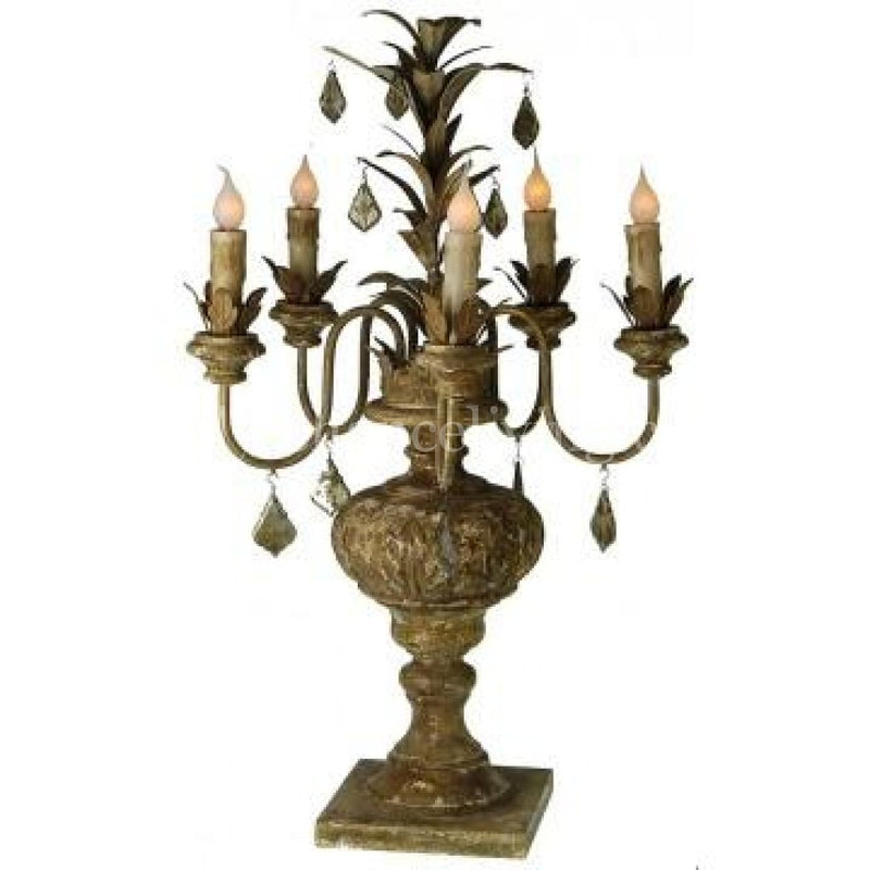 Carved Wood Candelabra Lamp Antique Gold – Reilly-Chance Collection