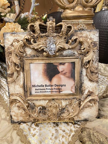 Michelle Butler Heirloom Tabletop Frame with Crown and Scroll Details ...