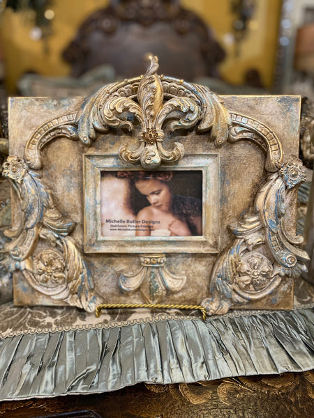 Michelle Butler Heirloom Tabletop Frame with Fleur de Lis Spa Finish ...
