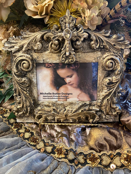 Michelle Butler Small Tabletop Frame with Jeweled Cross – Reilly-Chance ...