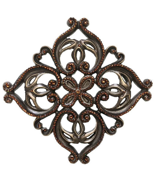 Wall Decor Scroll Square with Crystals 12"x12" – Reilly-Chance Collection